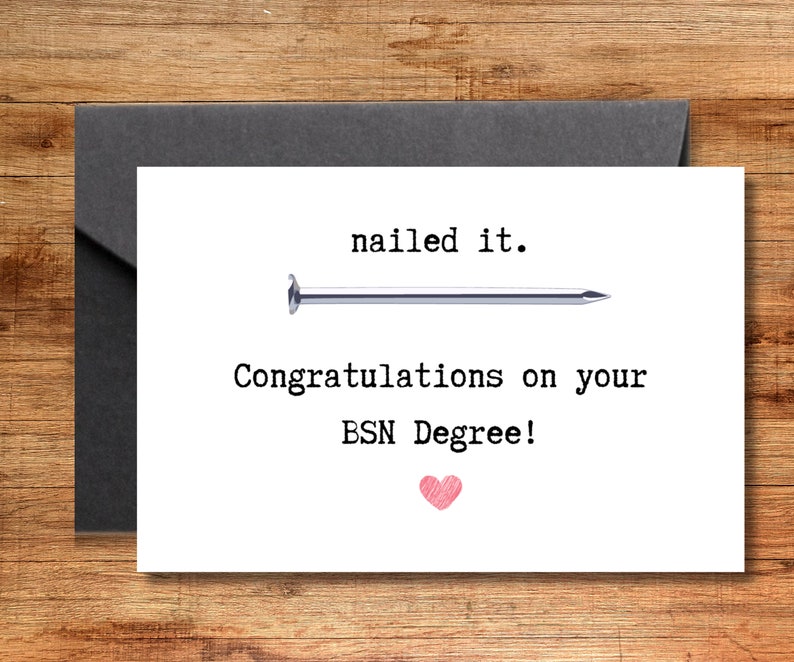 BSN Graduation Card | Printable Graduation Card | Folding Congrats ...