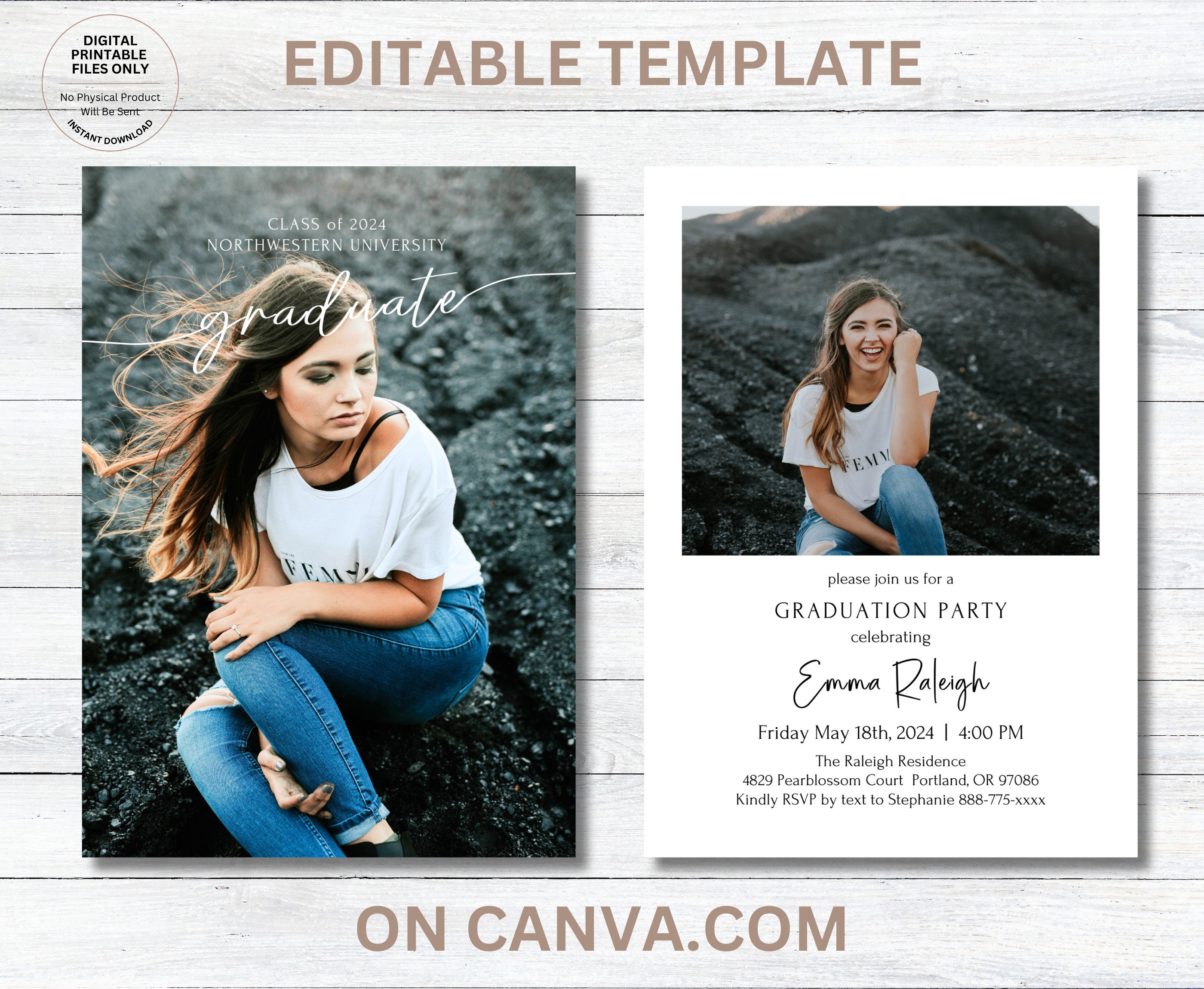 Formal Graduation Invitation | Joint Grad Party Invitation | Congrats ...