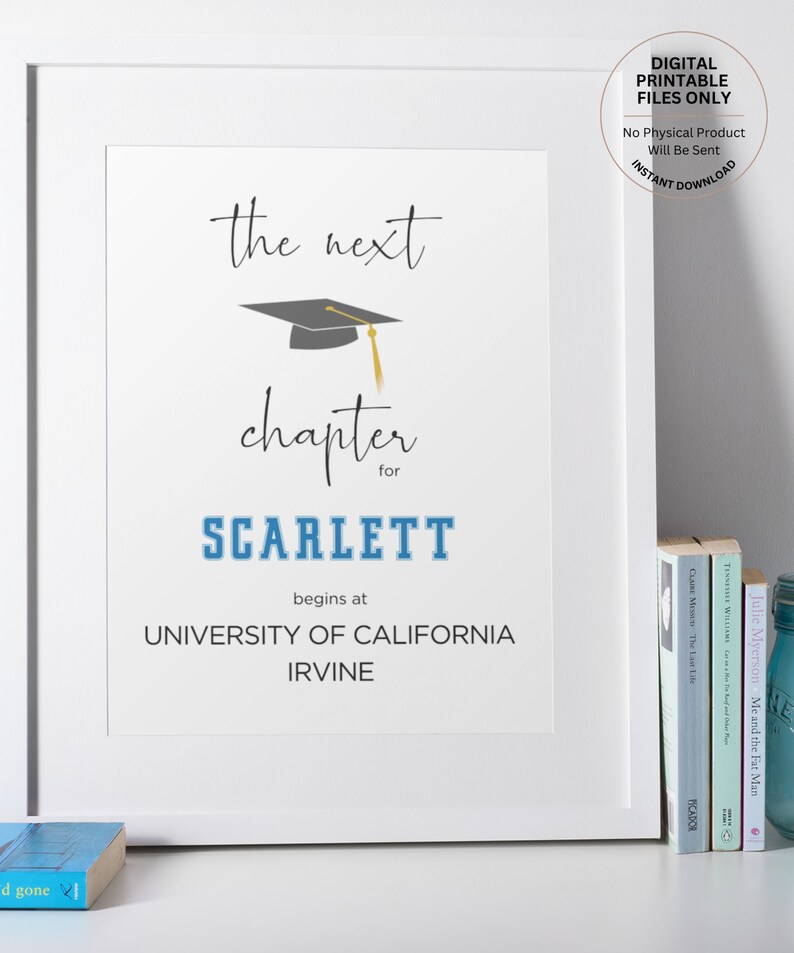 My Next Chapter Graduation Printable | Personalized Graduation Party ...