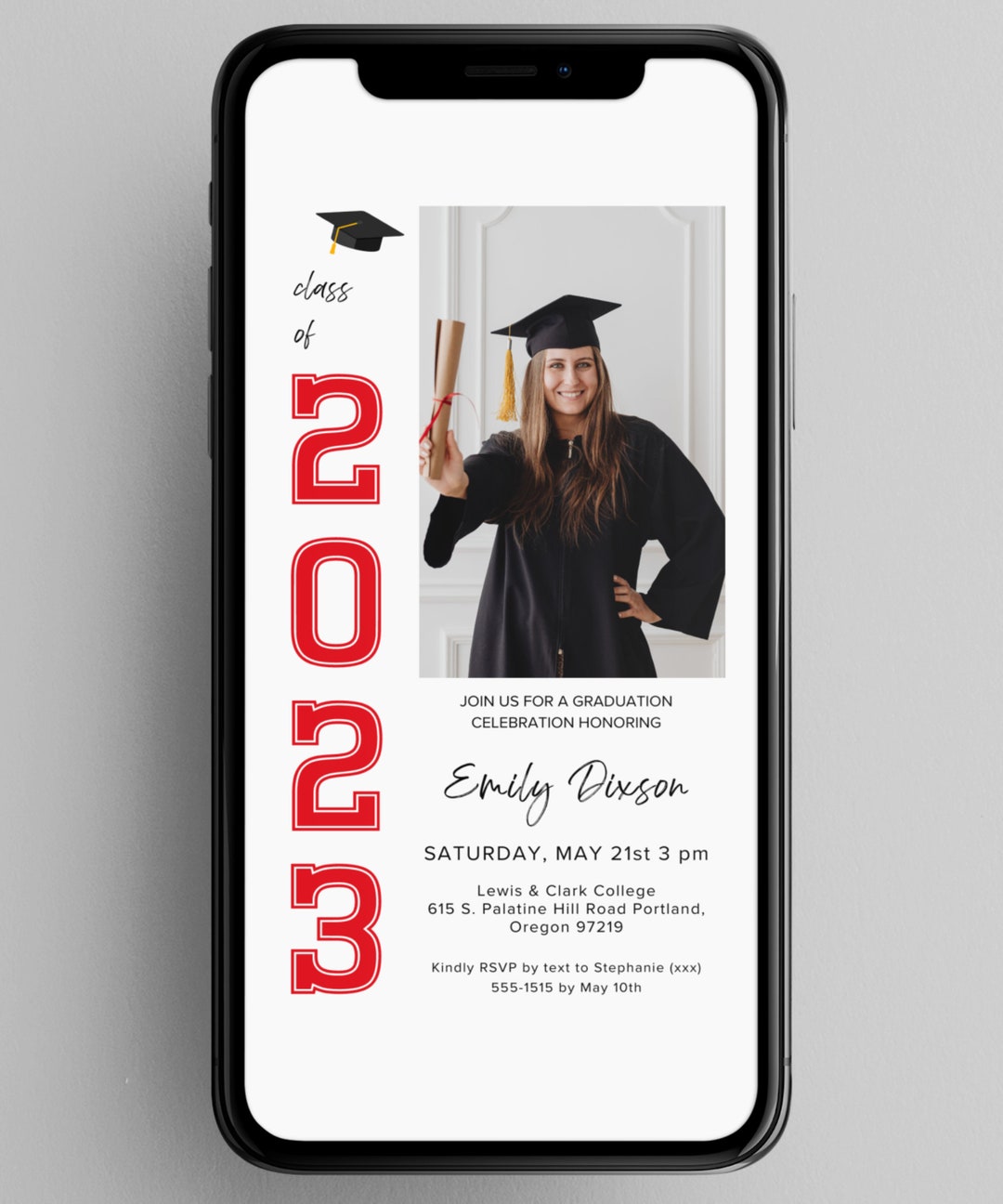 E Invite Graduation | Digital Grad Announcement | Photo Graduation Card ...