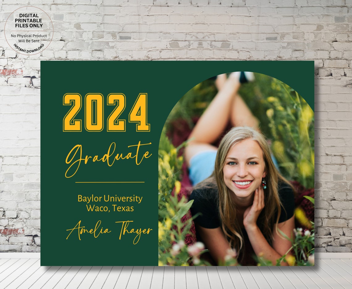 Baylor University Graduation Welcome Sign Template | Yard Sign ...