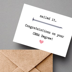 CRNA Graduation Card | Printable Graduation Card | Folding Congrats ...