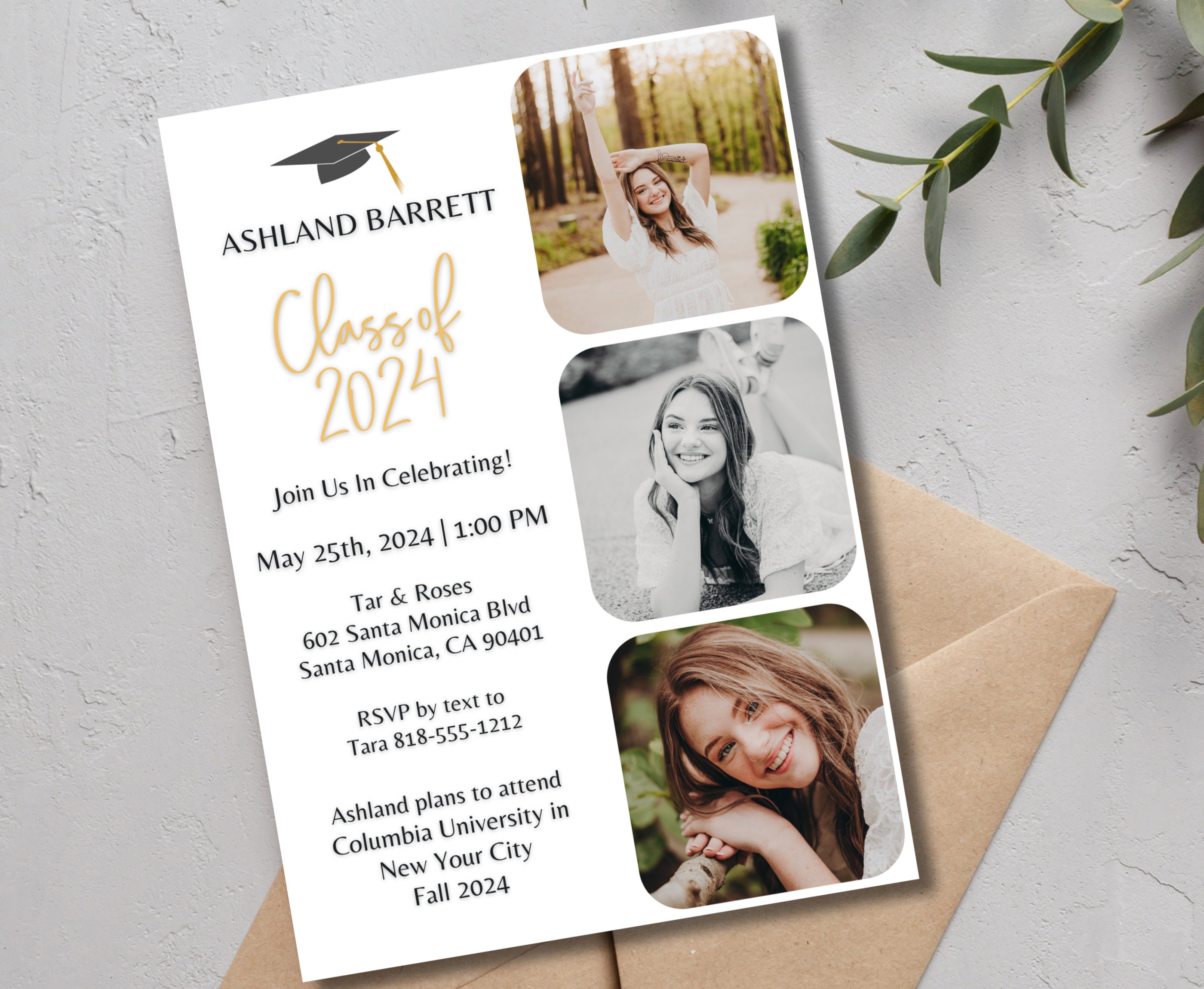 Formal Graduation Invitation | Boho Graduation Invitation | Grad ...