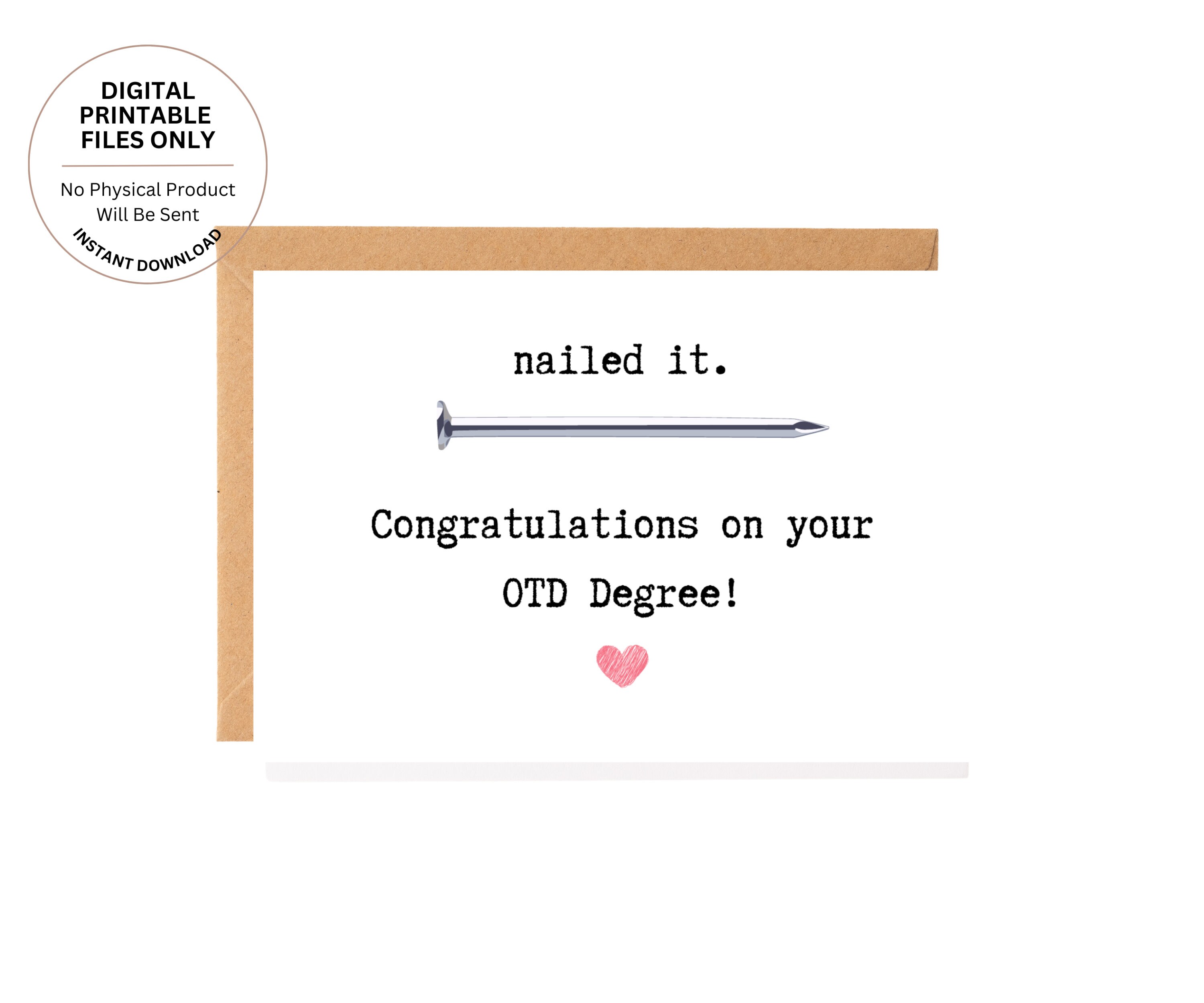 OTD Graduation Card | Printable Graduation Card | Folding Congrats ...