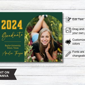 Baylor University Graduation Welcome Sign Template | Yard Sign ...