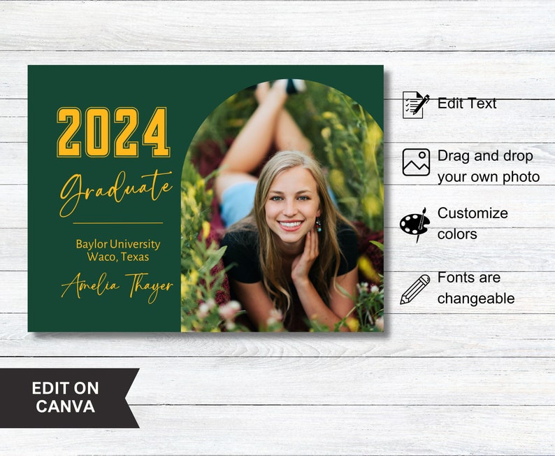 Baylor University Graduation Welcome Sign Template | Yard Sign ...
