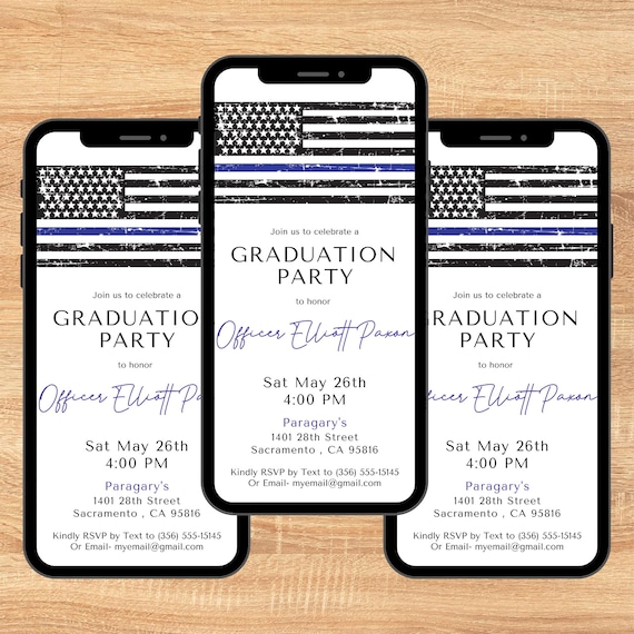 Police Graduation Invitation Templates