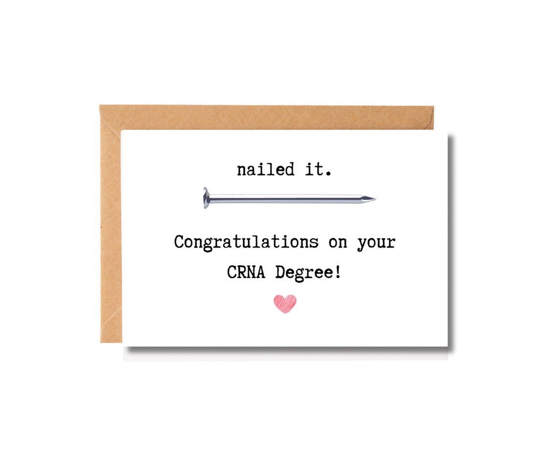 CRNA Graduation Card Printable Graduation Card Folding Congrats ...
