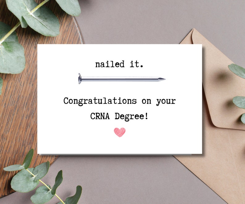 CRNA Graduation Card | Printable Graduation Card | Folding Congrats ...