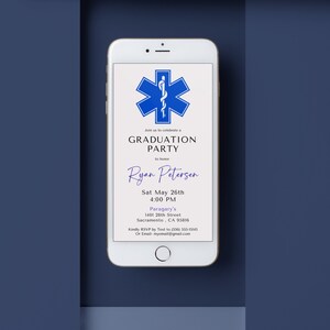 EMT Digital Graduation Party Invitation | EMT Party Evite | Editable ...