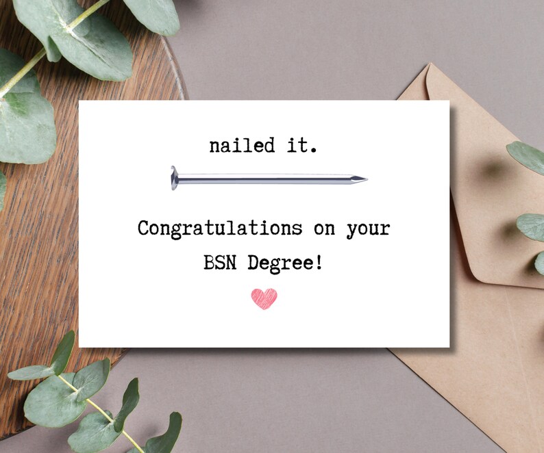 BSN Graduation Card | Printable Graduation Card | Folding Congrats ...