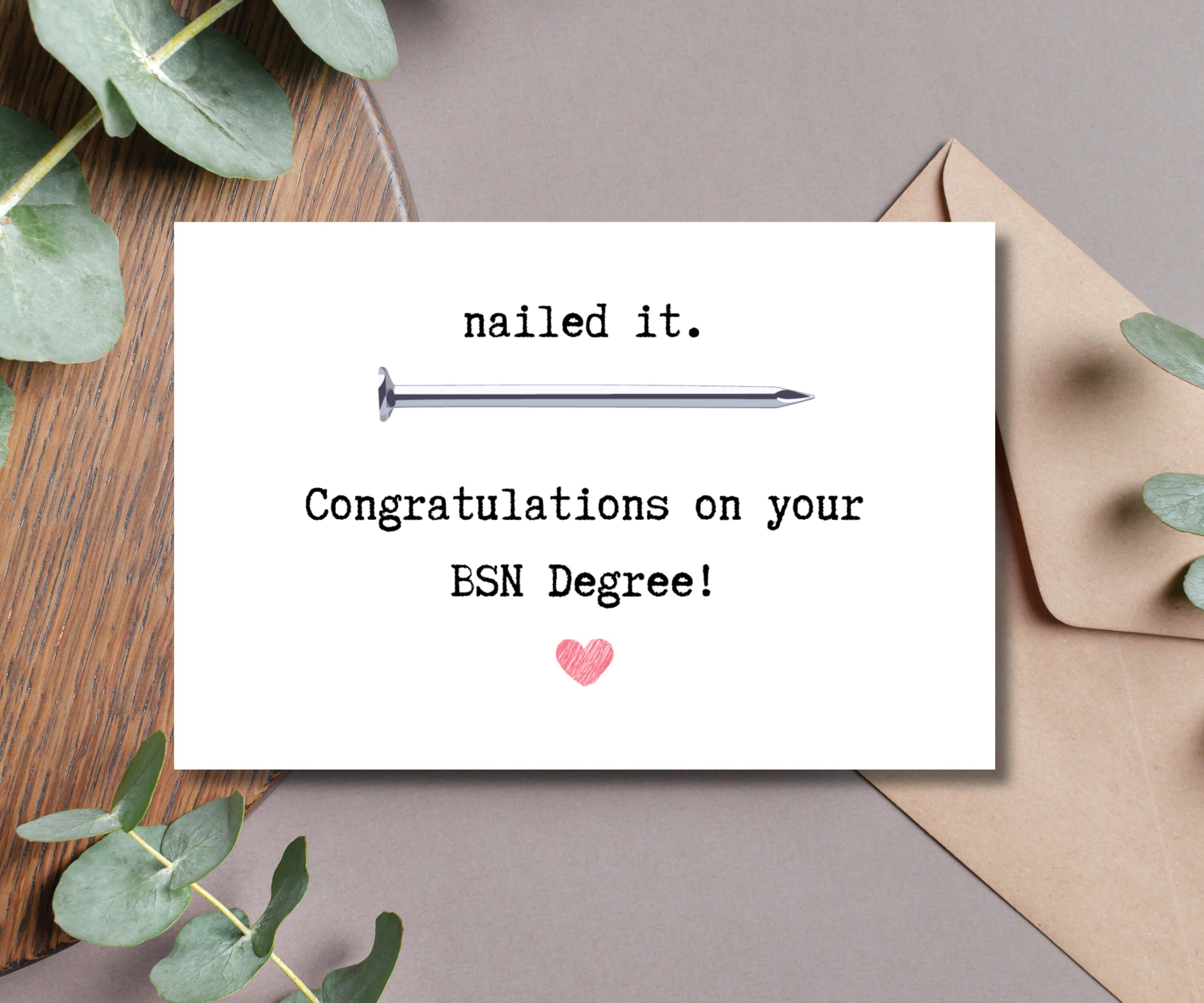 BSN Graduation Card Printable Graduation Card Folding Congrats ...