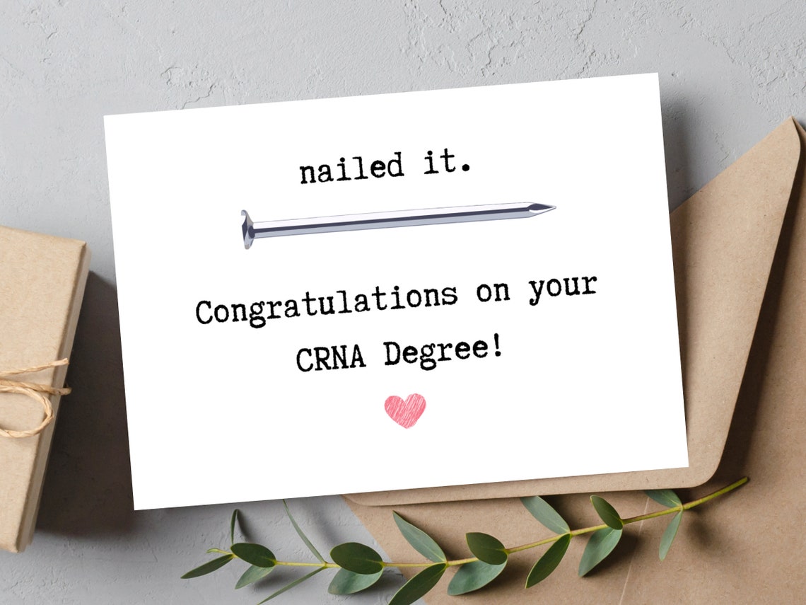 CRNA Graduation Card | Printable Graduation Card | Folding Congrats ...