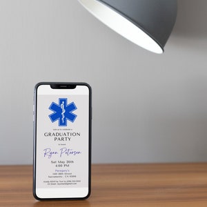 EMT Digital Graduation Party Invitation | EMT Party Evite | Editable ...