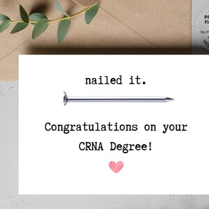 CRNA Graduation Card | Printable Graduation Card | Folding Congrats ...