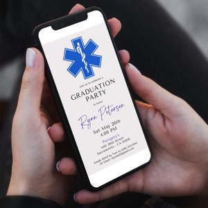 EMT Digital Graduation Party Invitation | EMT Party Evite | Editable ...
