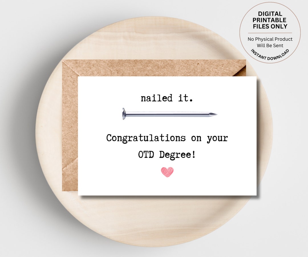 OTD Graduation Card | Printable Graduation Card | Folding Congrats ...