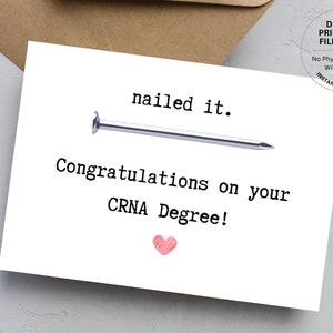 CRNA Graduation Card | Printable Graduation Card | Folding Congrats ...