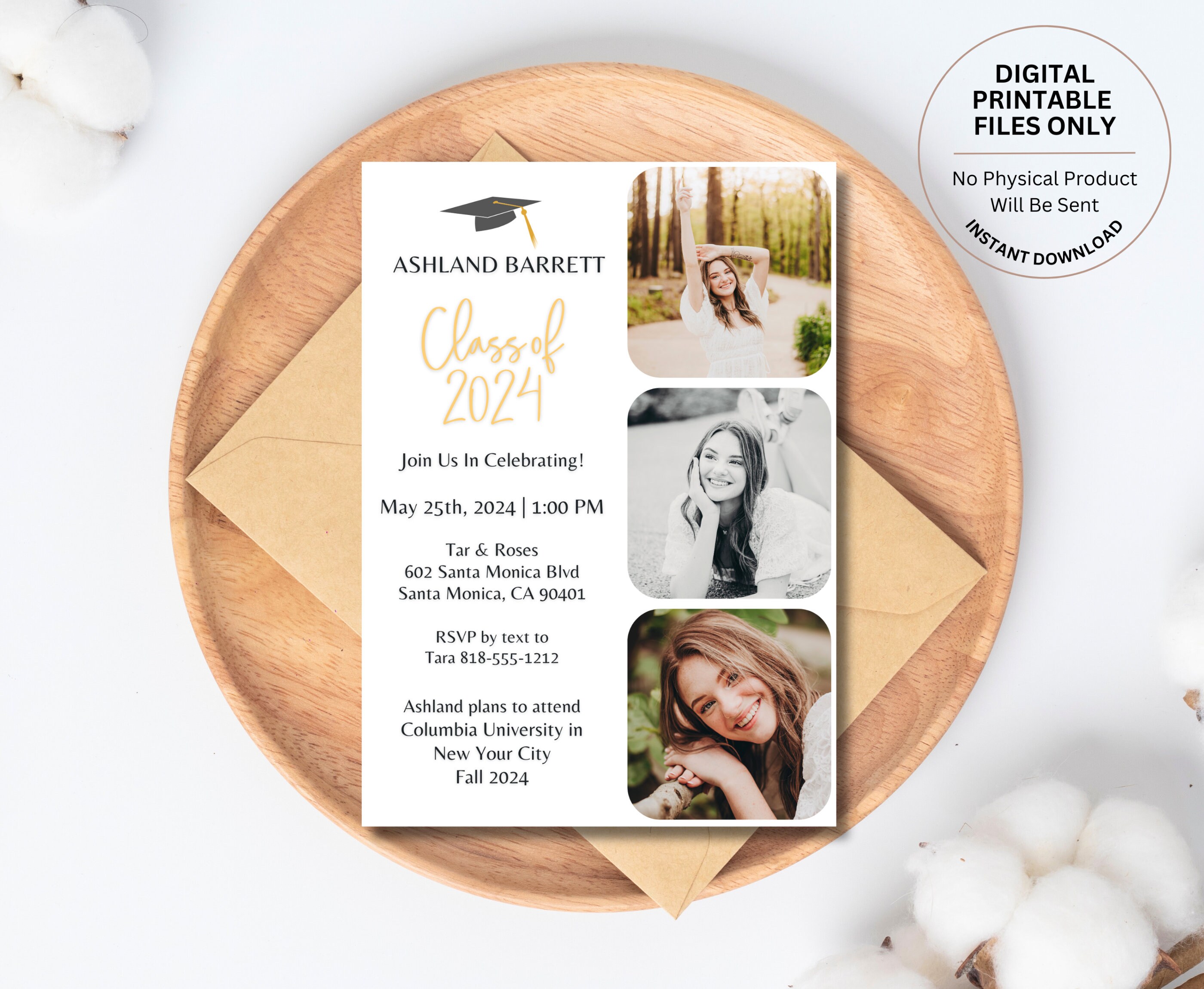 Formal Graduation Invitation | Boho Graduation Invitation | Grad ...