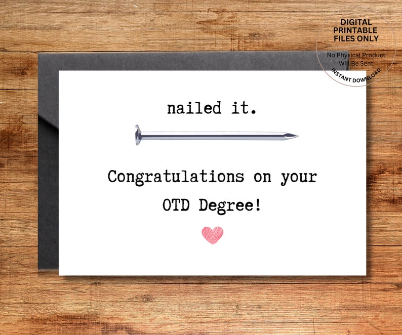 OTD Graduation Card | Printable Graduation Card | Folding Congrats ...