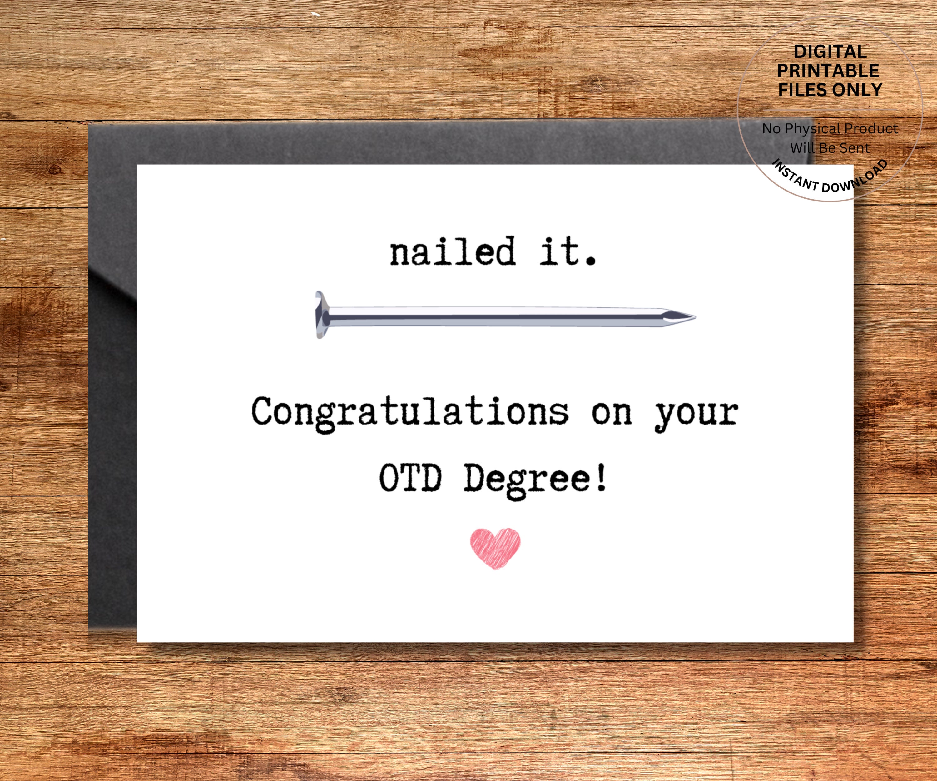 OTD Graduation Card | Printable Graduation Card | Folding Congrats ...