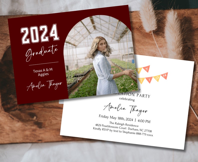 Texas A & M 2024 Graduation Invitation Graduations Invitations Congrats ...