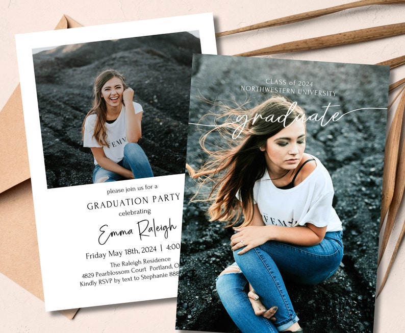 Formal Graduation Invitation Joint Grad Party Invitation - Etsy