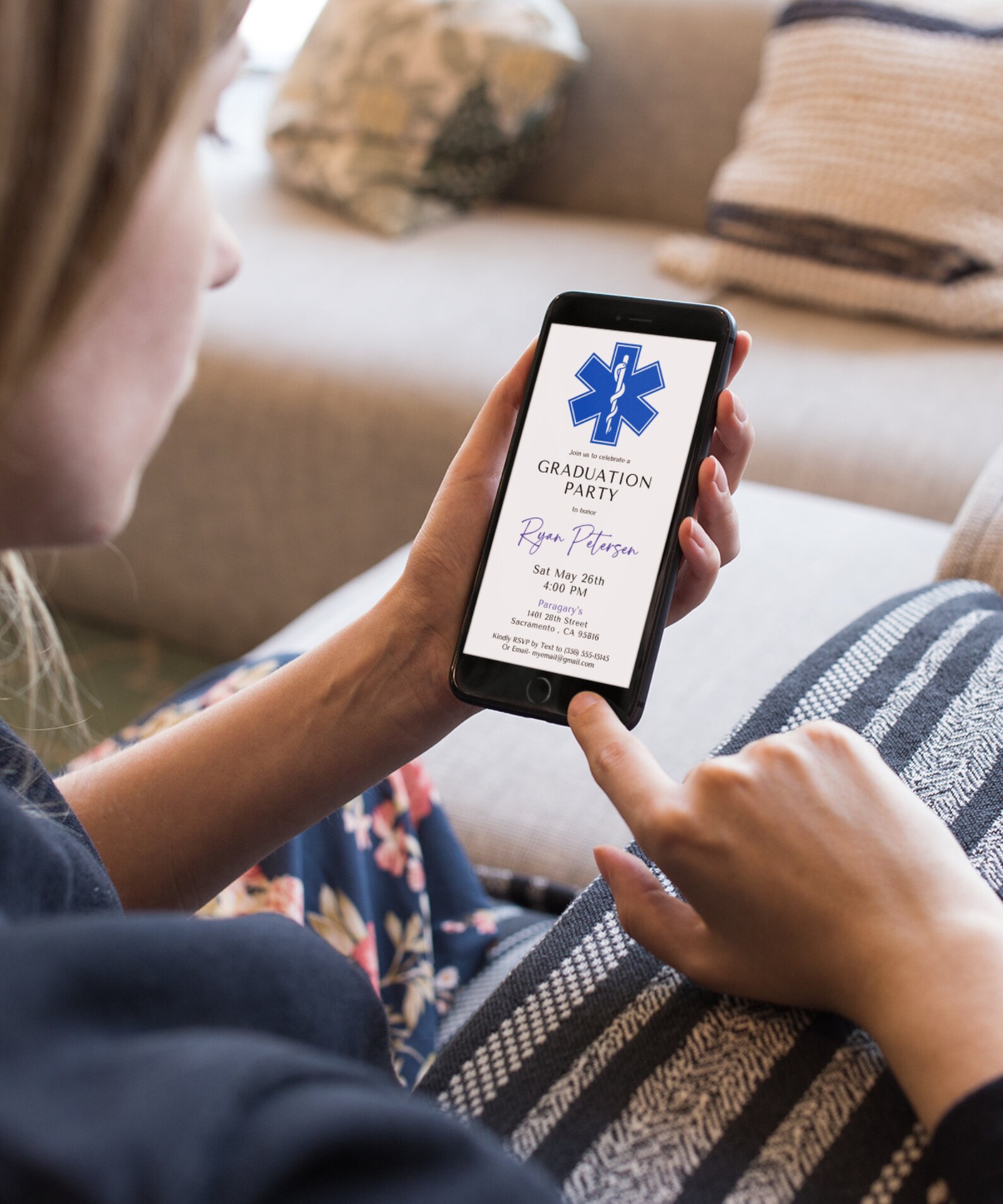 EMT Digital Graduation Party Invitation EMT Party Evite Editable ...