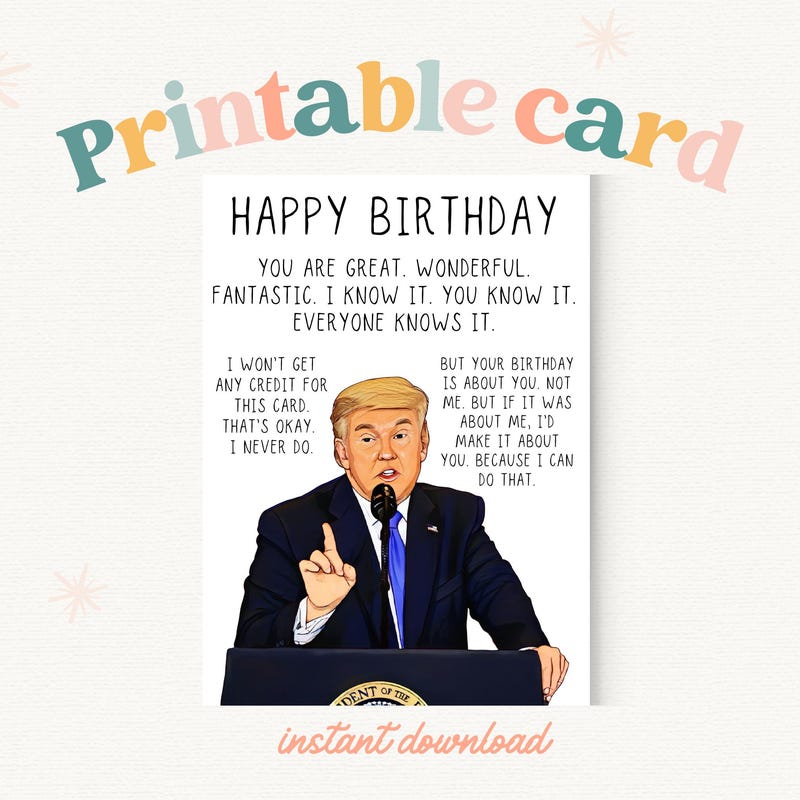 Funny Donald Trump Birthday Cards - Etsy