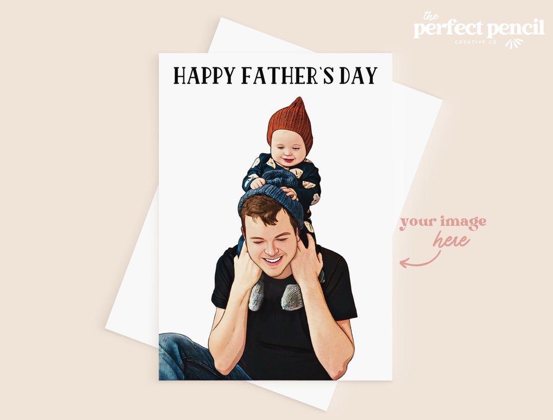 Unique Cartoon Father's Day Card Unique Dad Gift Handmade Greeting Card ...