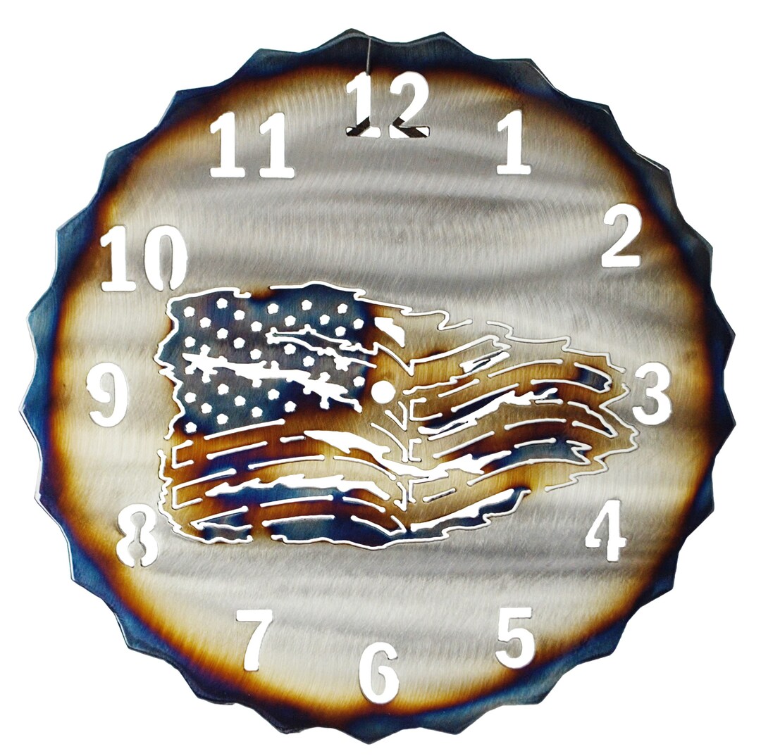 Tattered Flag Clock - Etsy