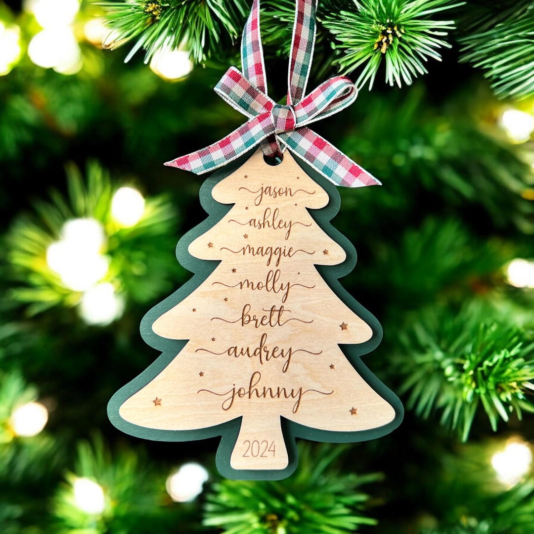 Personalized Family Christmas Tree Ornament 2024 – Custom Family Name ...