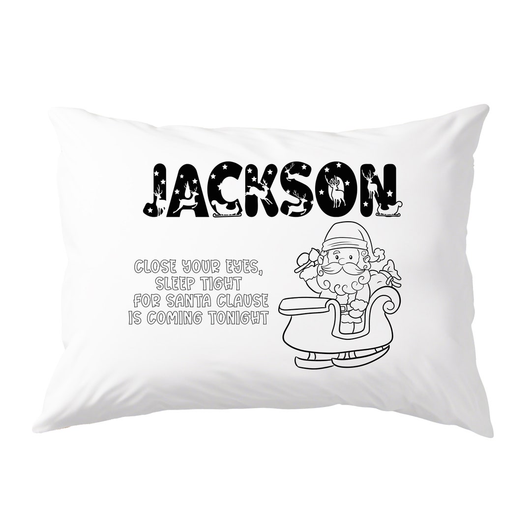 Santa Sleigh Poem Coloring Pillowcase Personalized Christmas - Etsy
