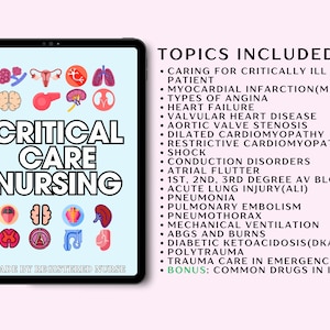 Critical Care Nursing 2024 Edition, ICU Study Guide, Med Surg, Nursing ...