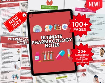 Pharmacology Study Guide Bundle 100+ Pages, Pharmacology Notes, Nursing ...