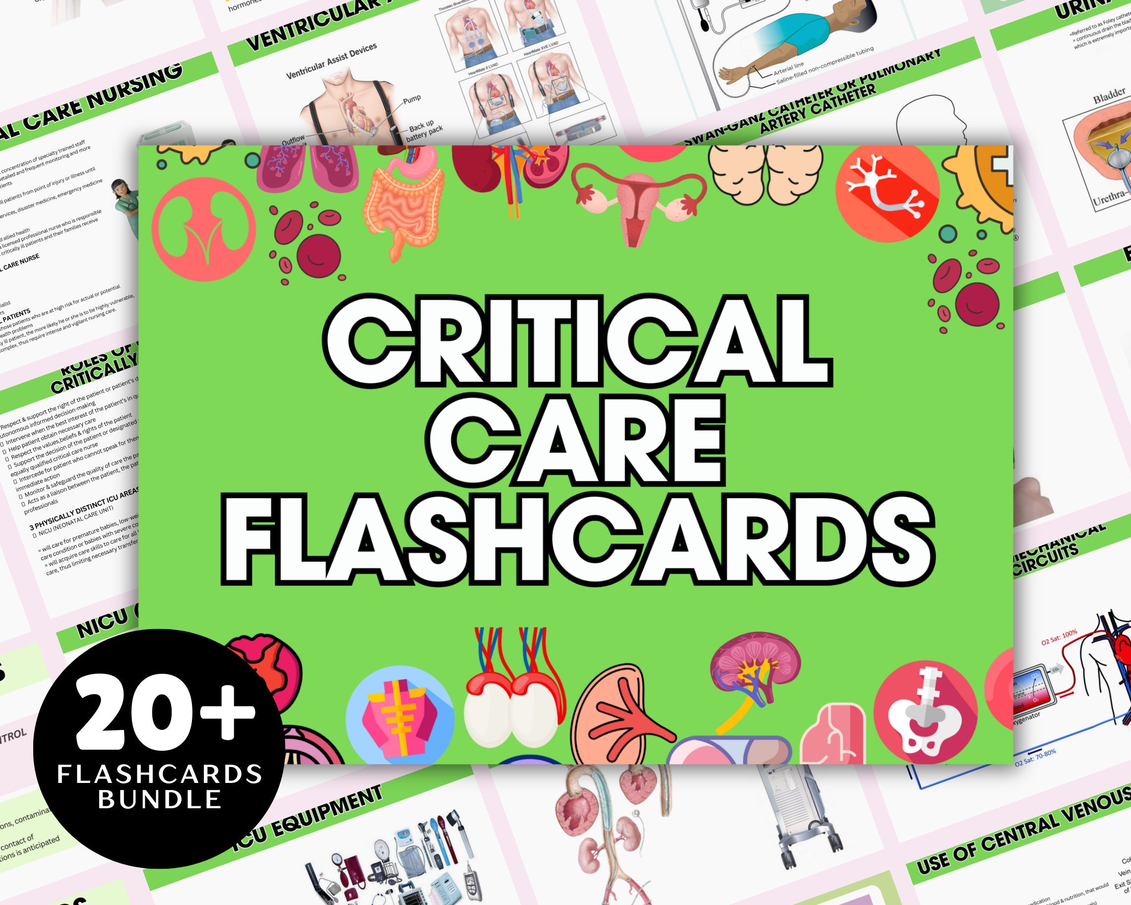 Critical Care Nursing 2024 Edition, ICU Study Guide, Med Surg, Nursing ...