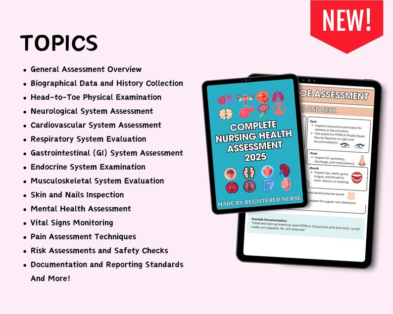 Health Assessment Nursing Bundle, Nurse Assessment, Nursing Notes ...