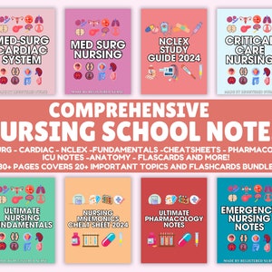 Comprehensive Nursing School Bundle With Hyperlinked | Study Guide ...