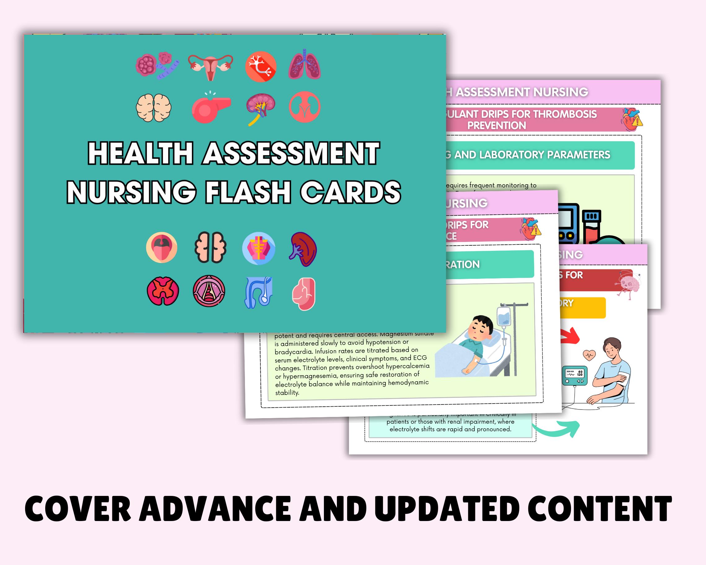 Nursing Health Assessment Flashcards, Study Guide (digital Download) - Etsy