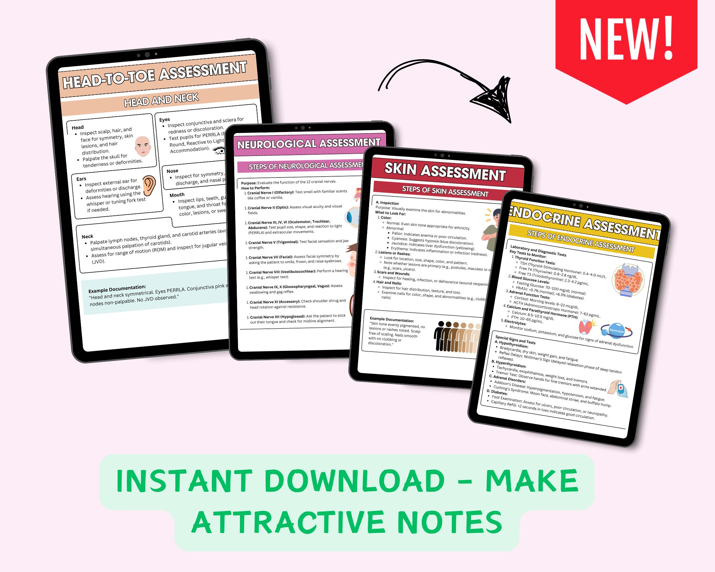Nursing Health Assessment Study Guide Bundle (digital Download) - Etsy