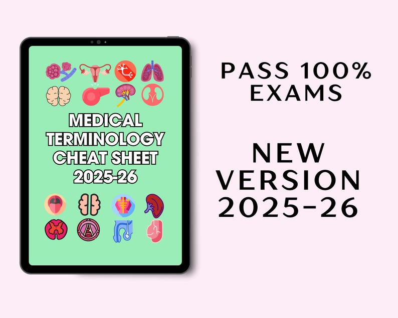 Medical Terminology Cheat Sheet, Paramedic Study Guide (digital ...
