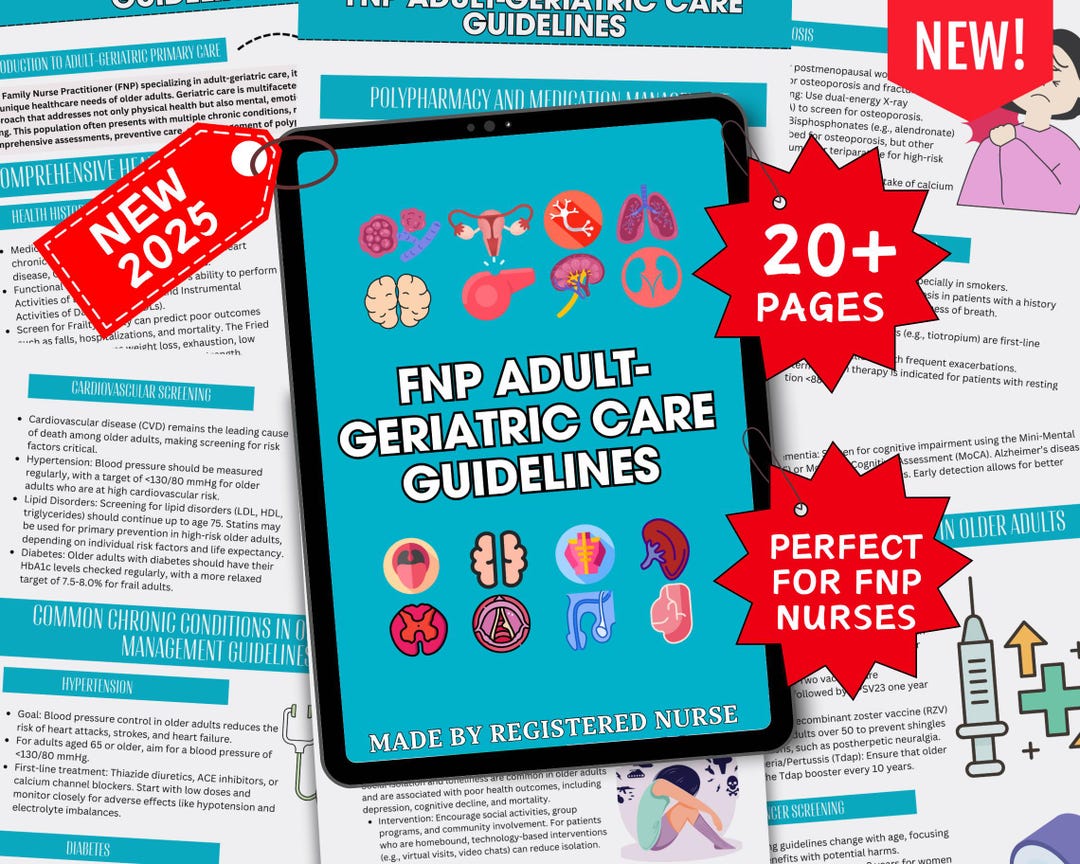 UPDATED for 2025! Adult/geriatric Nurse Practitioner Clinical Guide ...