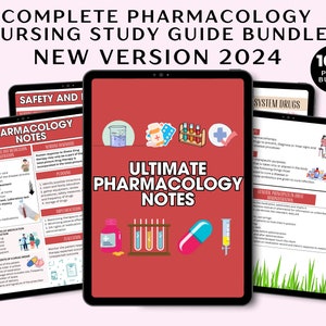 Pharmacology Study Guide Bundle 100+ Pages, Pharmacology Notes, Nursing ...