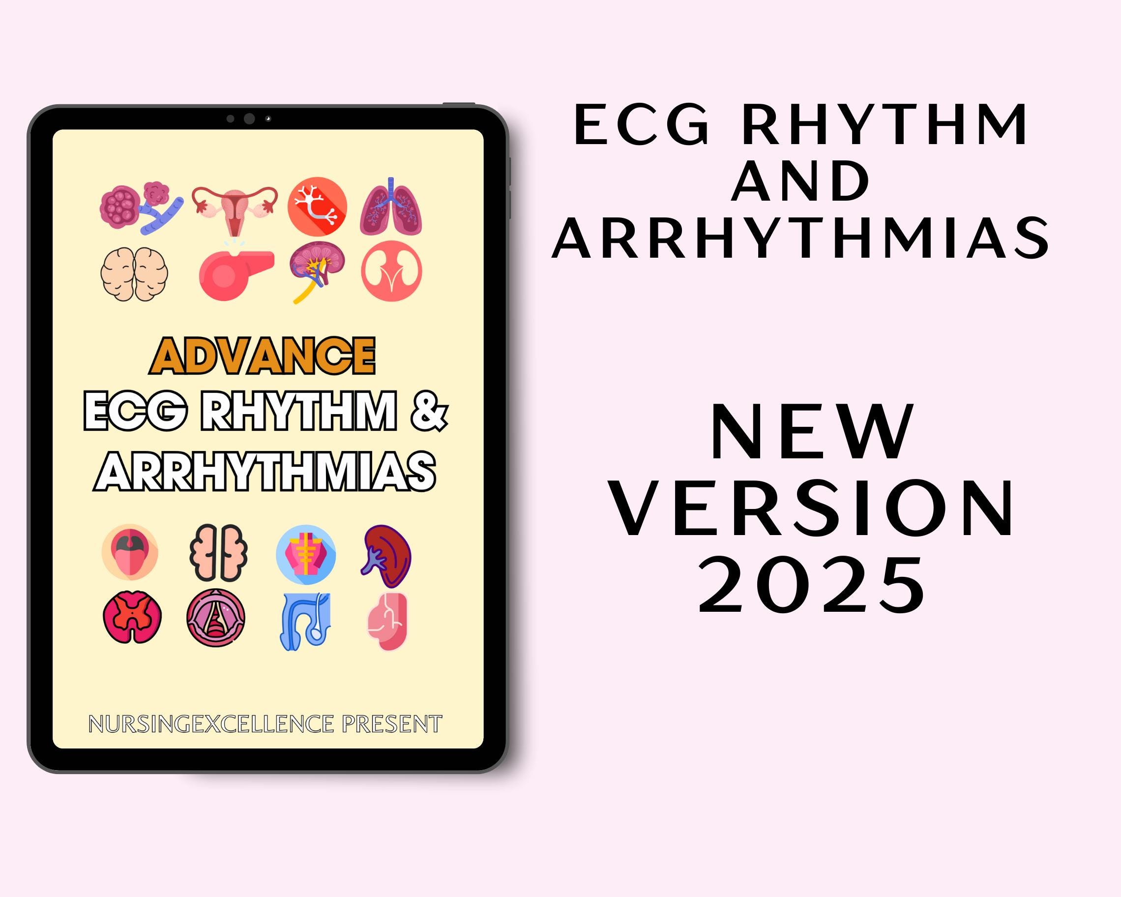 ECG Rhythm & Arrhythmias Bundle, EKG and Dysrhythmias, Cheat Sheets, 35 ...