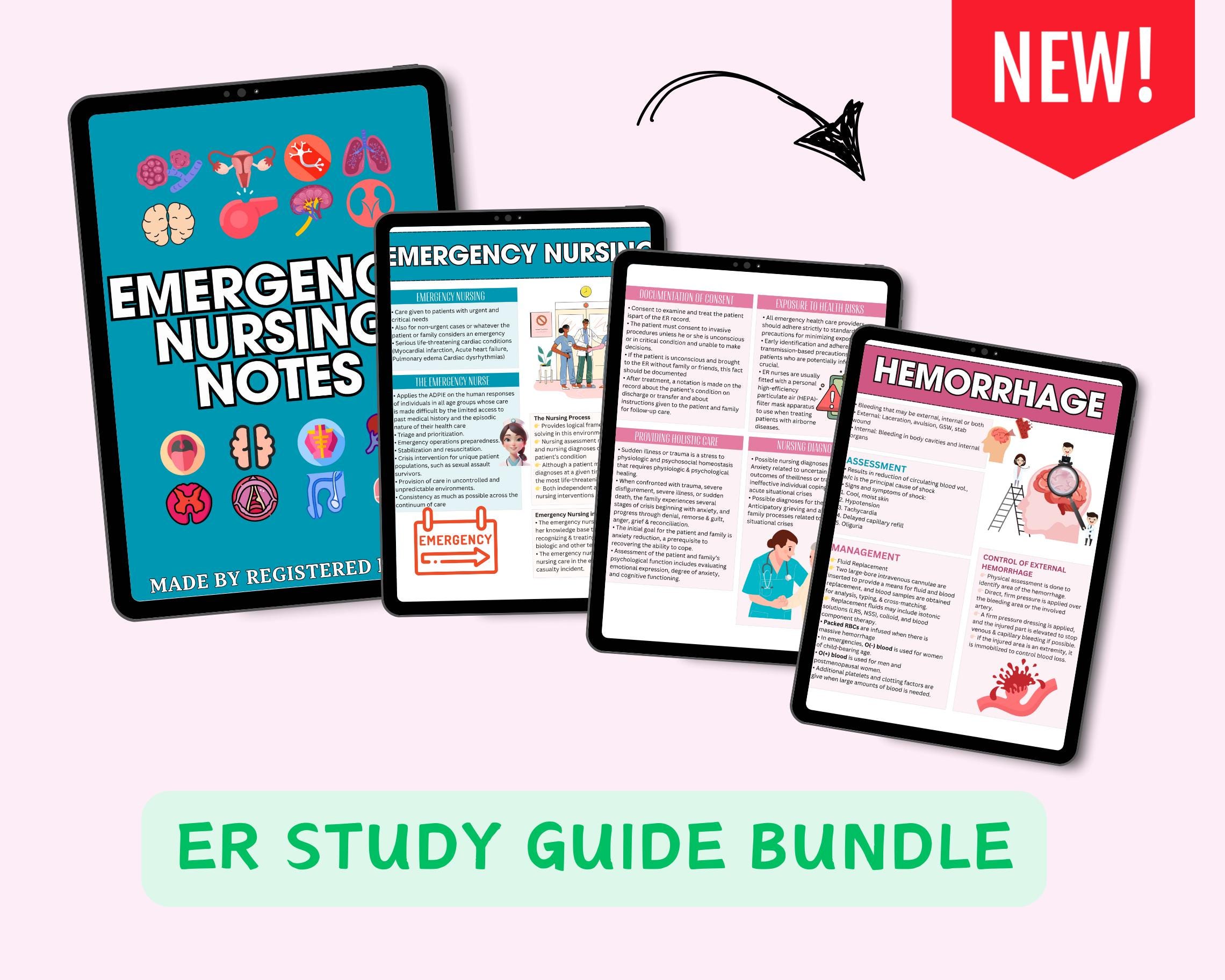 110+ ER Cheat Sheet With Guide Bundle, Critical Care, ICU Study Guide ...