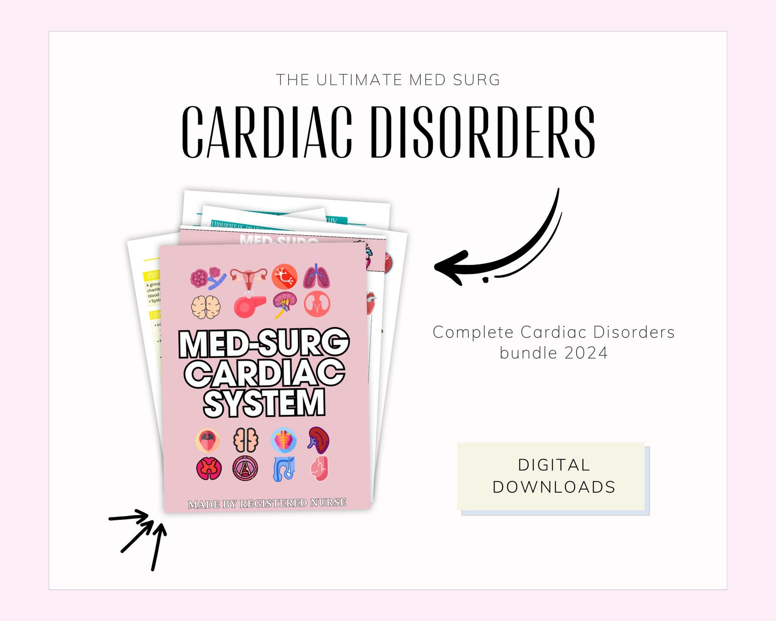 Cardiac Nursing Notes Bundle, Cardiovascular System, Med Surg (2025) - Etsy