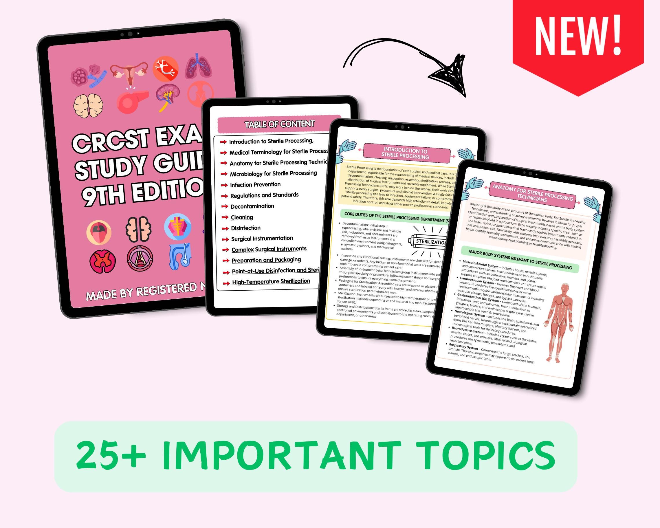 Sterile Processing Study Guide, CRCST & CBSPD Tech Notes, 9th Edition ...