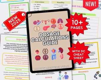 Dosage Calculation Study Guide - Etsy