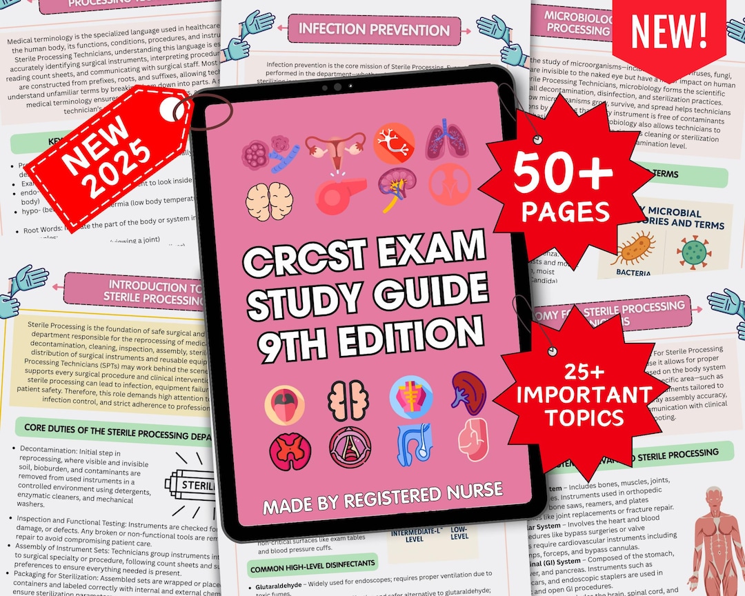 Sterile Processing Study Guide, CRCST & CBSPD Tech Notes, 9th Edition ...