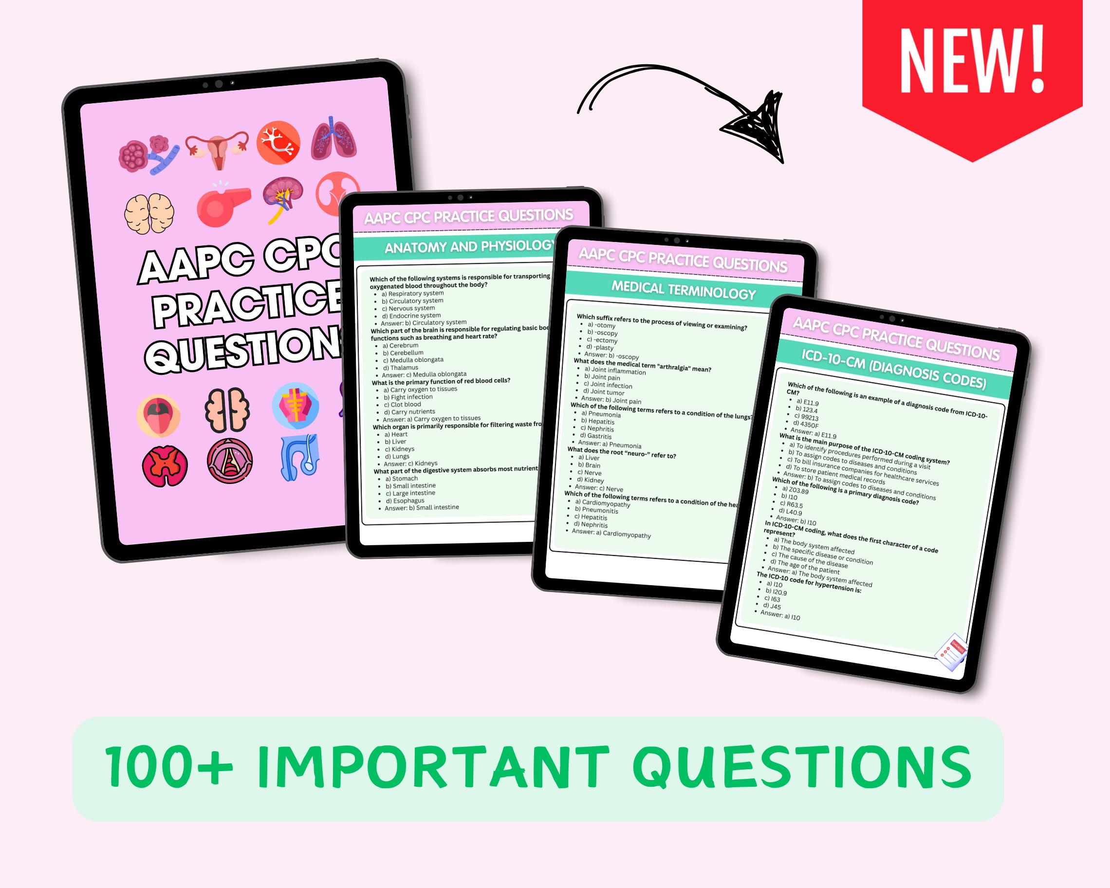 AAPC CPC 2025 Practice Questions With Exams Cheat Sheet - NEW Edition ...